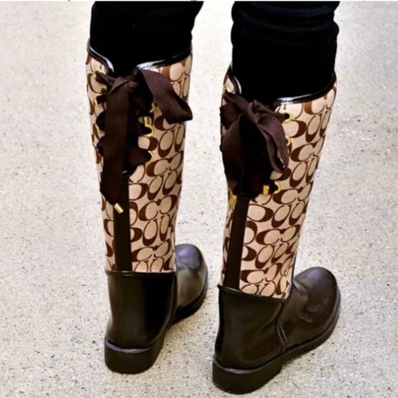 Coach | Shoes | Host Pickcoachclassic Signature Logo Lace Uprain Boots ...